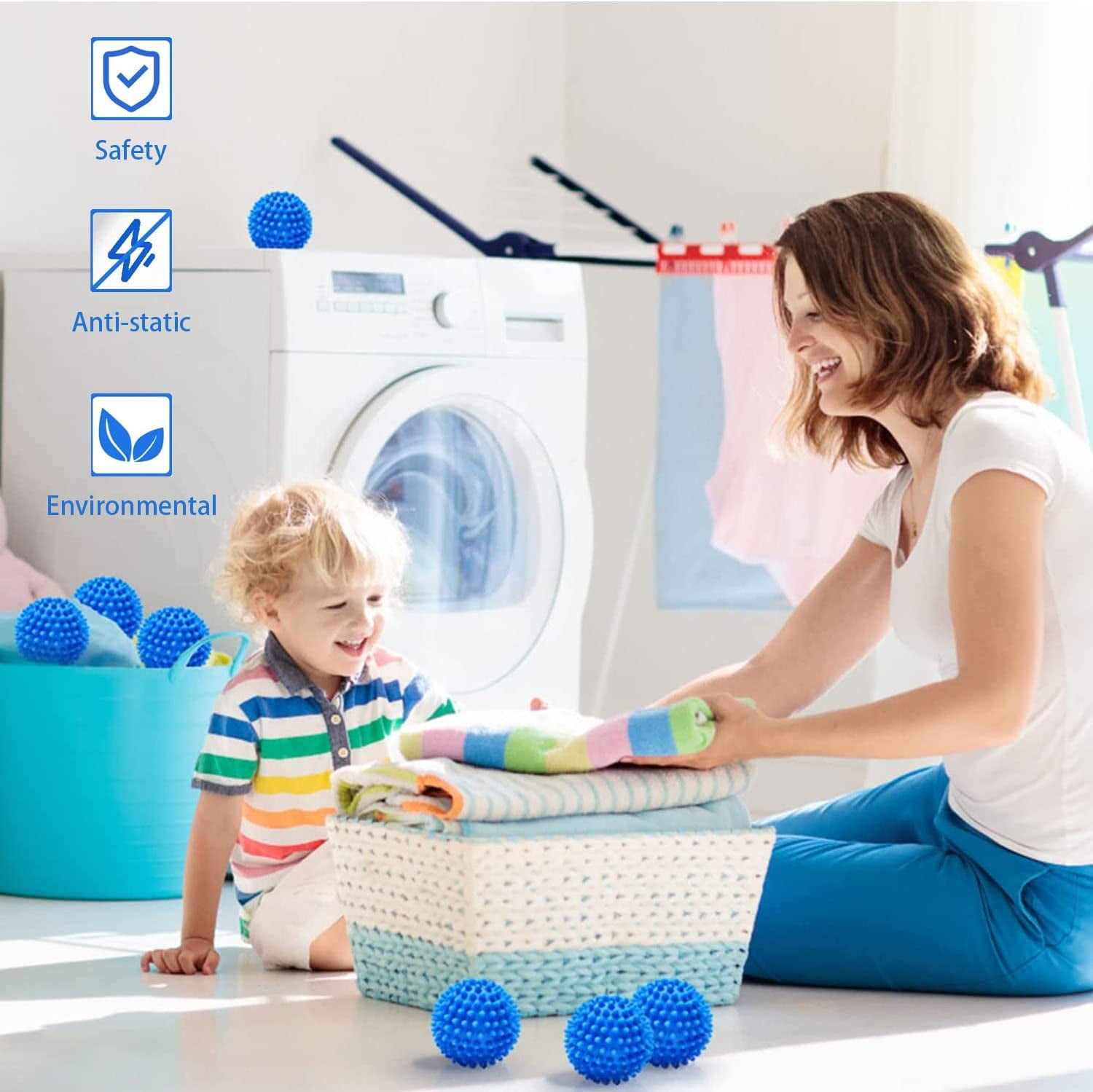 Pack of 6 Washing Balls for Washing Machine, Dryer Ball, Washing Ball ...