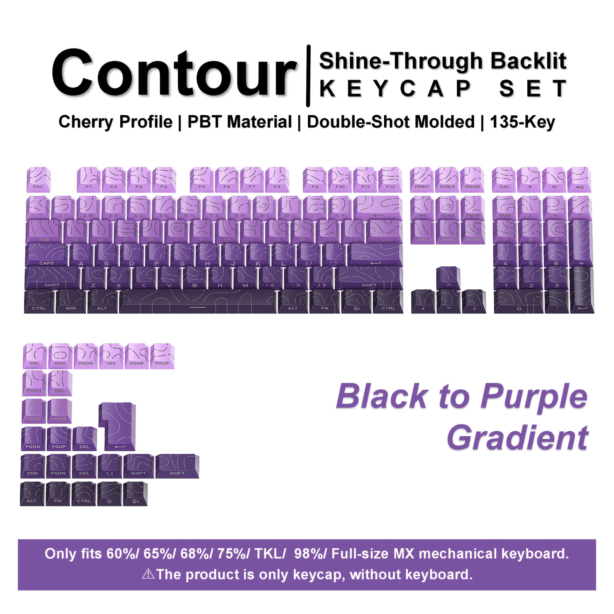 Click here for Unbranded A 135-Key Gradient Contour Keycap Set Ma... prices