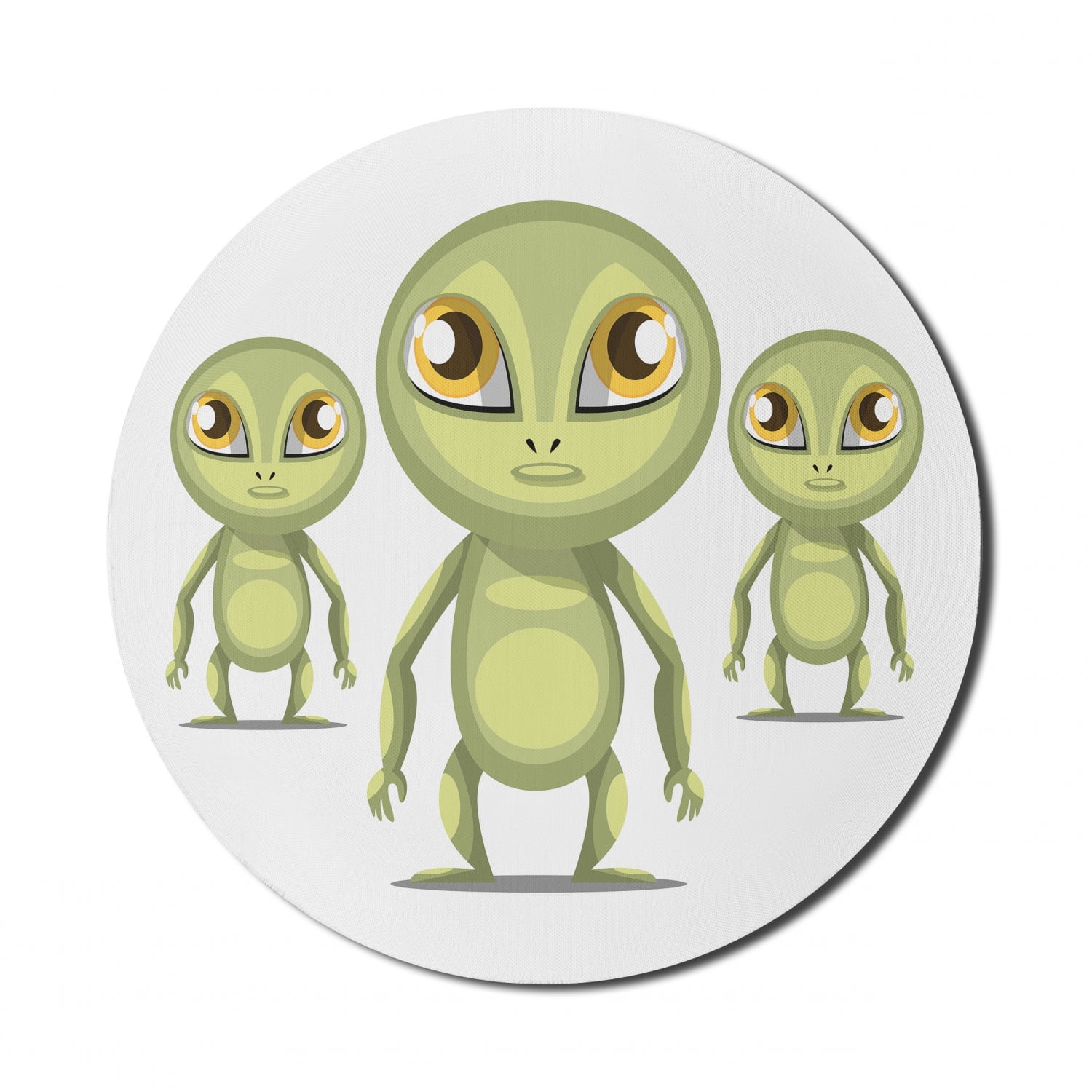 Alien Mouse Pad for Computers, Cartoon of Big Eyed Greenish ...
