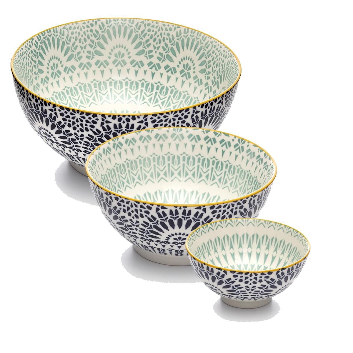 Click here for Brilliant Paisley Bleu 3 Piece Bowl Set  20cm  15c... prices