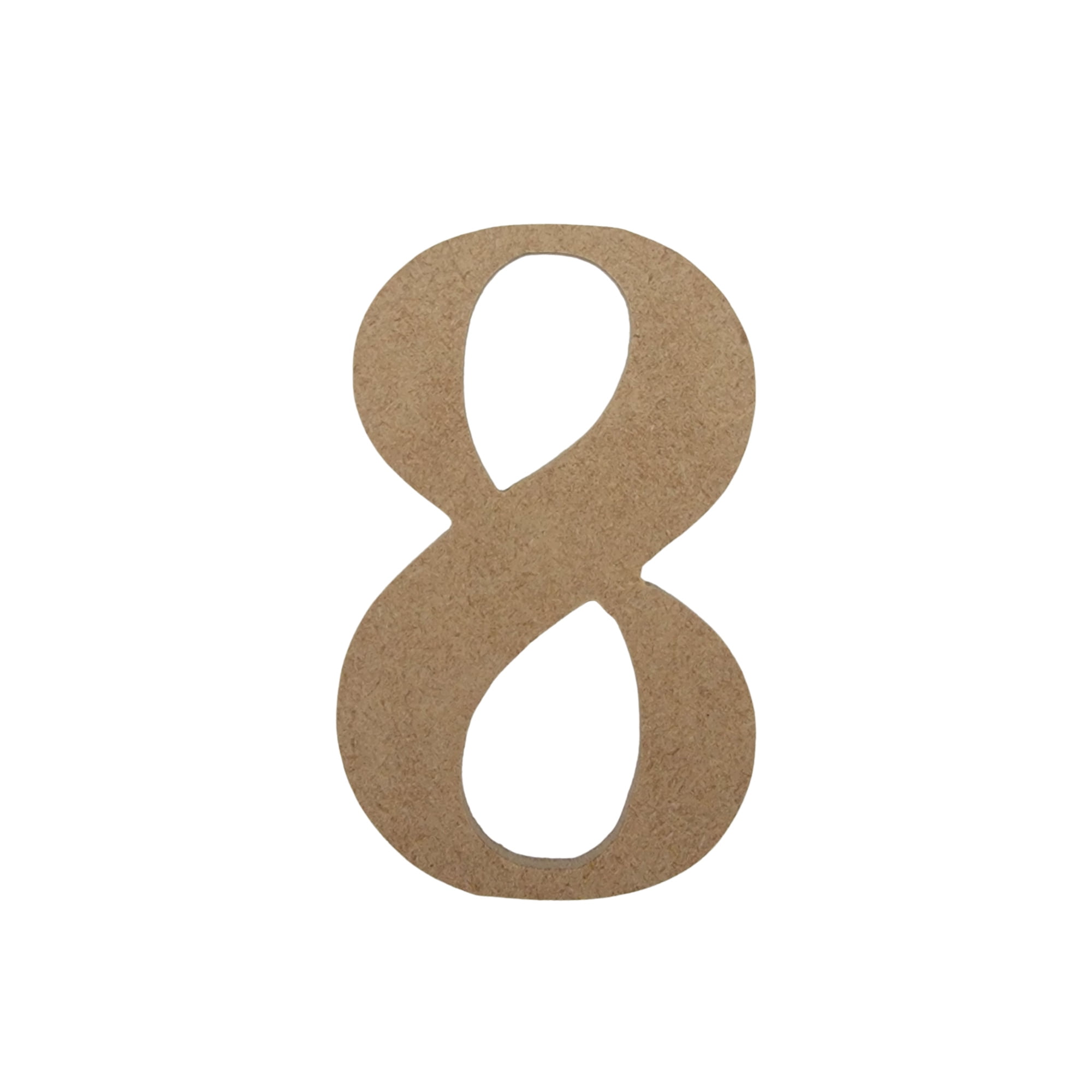Wooden Number Unfinished, Times Font, Craft Cutout - Walmart.com