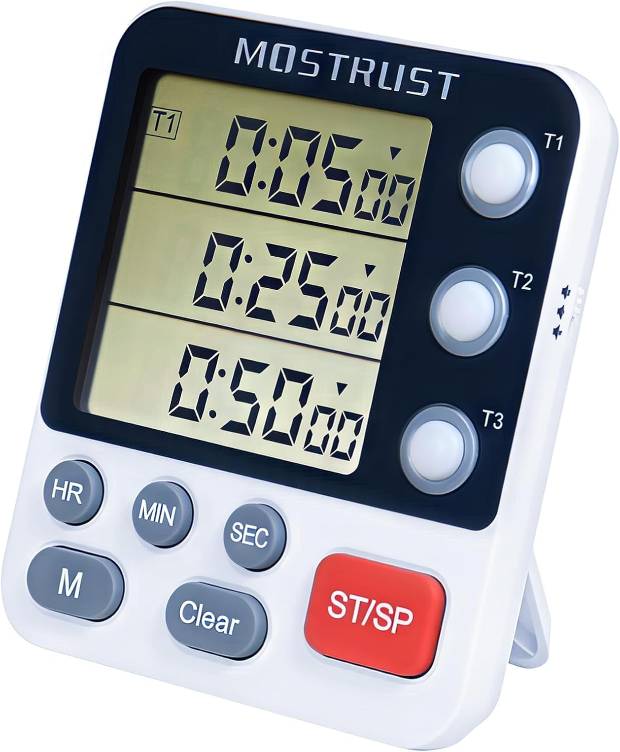 MOSTRUST Digital Dual Kitchen Timer, 3 Channels Count UP/Down Timer ...