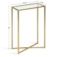 Kate & Laurel Jaspur Glam End Table, Gold Slim Side Table, Glass ...