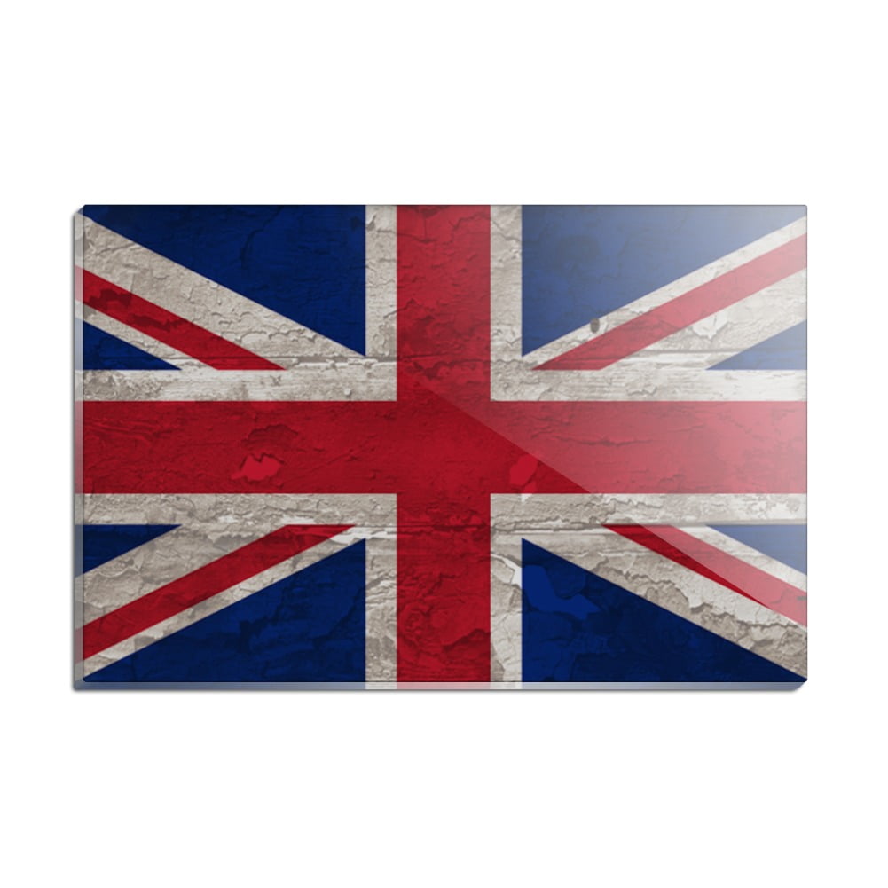 Rustic Distressed United Kingdom British Flag Rectangle Acrylic Fridge ...