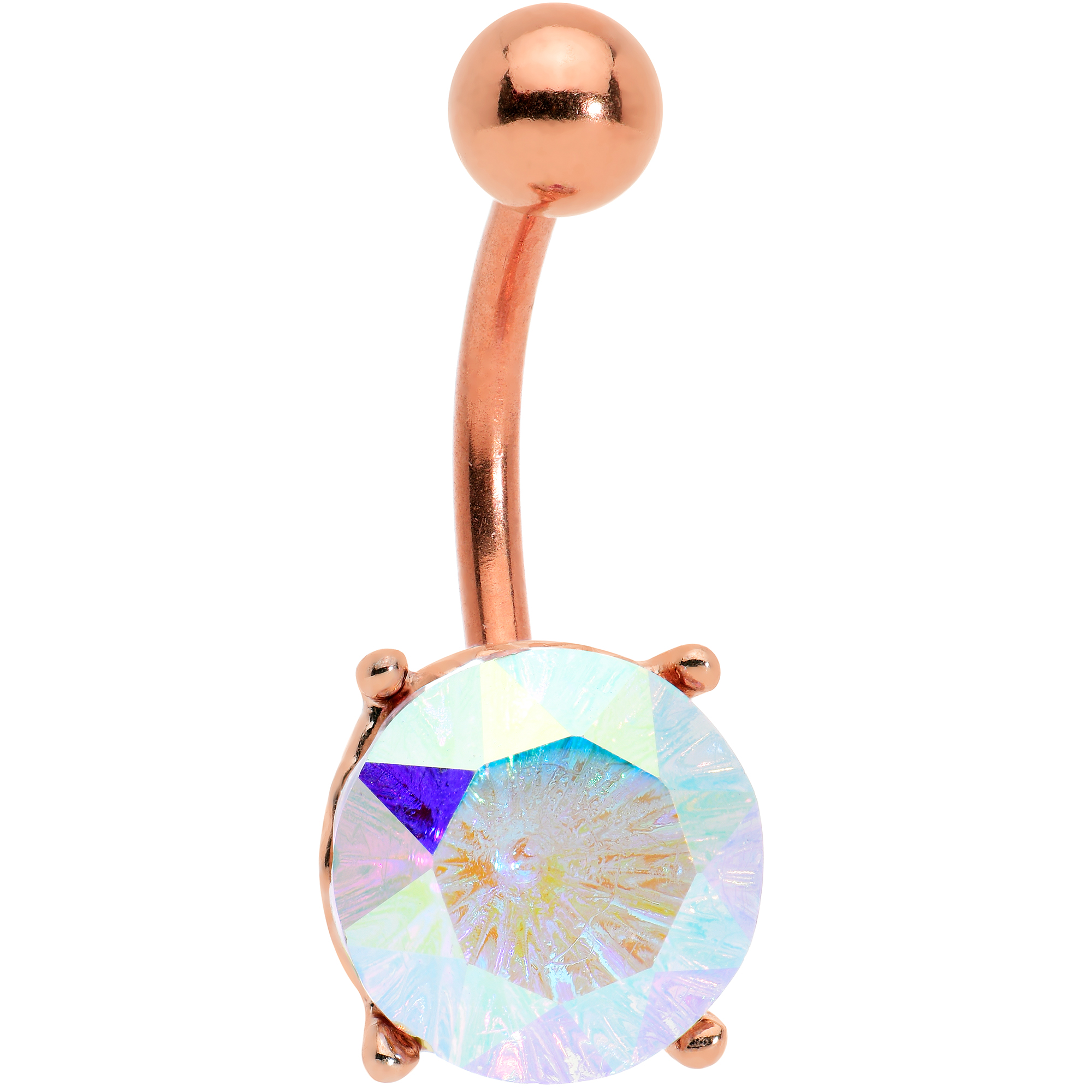 Body Candy Womens 14G Plated Steel Navel Ring Piercing Rosy Aurora ...