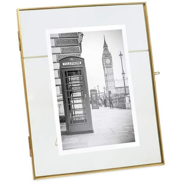 Isaac Jacobs 8x10, Antique Gold, Vintage Style Brass and Glass, Metal ...