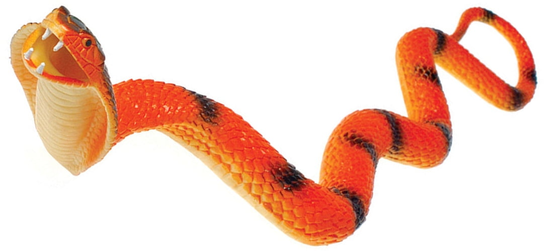 Plastic 26 Inch Orange King Corbra Snake Toy Prop Decoration - Walmart ...