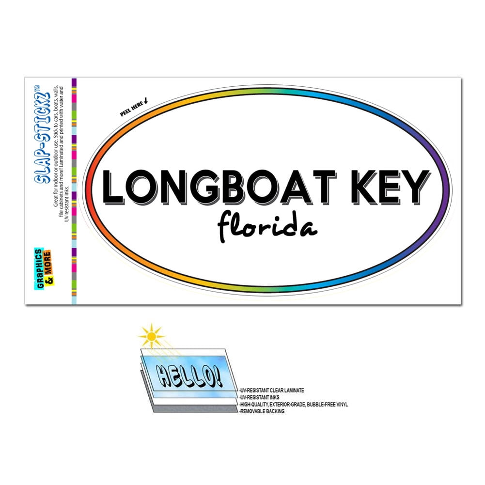 Longboat Key, FL - Florida - Rainbow - City State - Oval Laminated ...