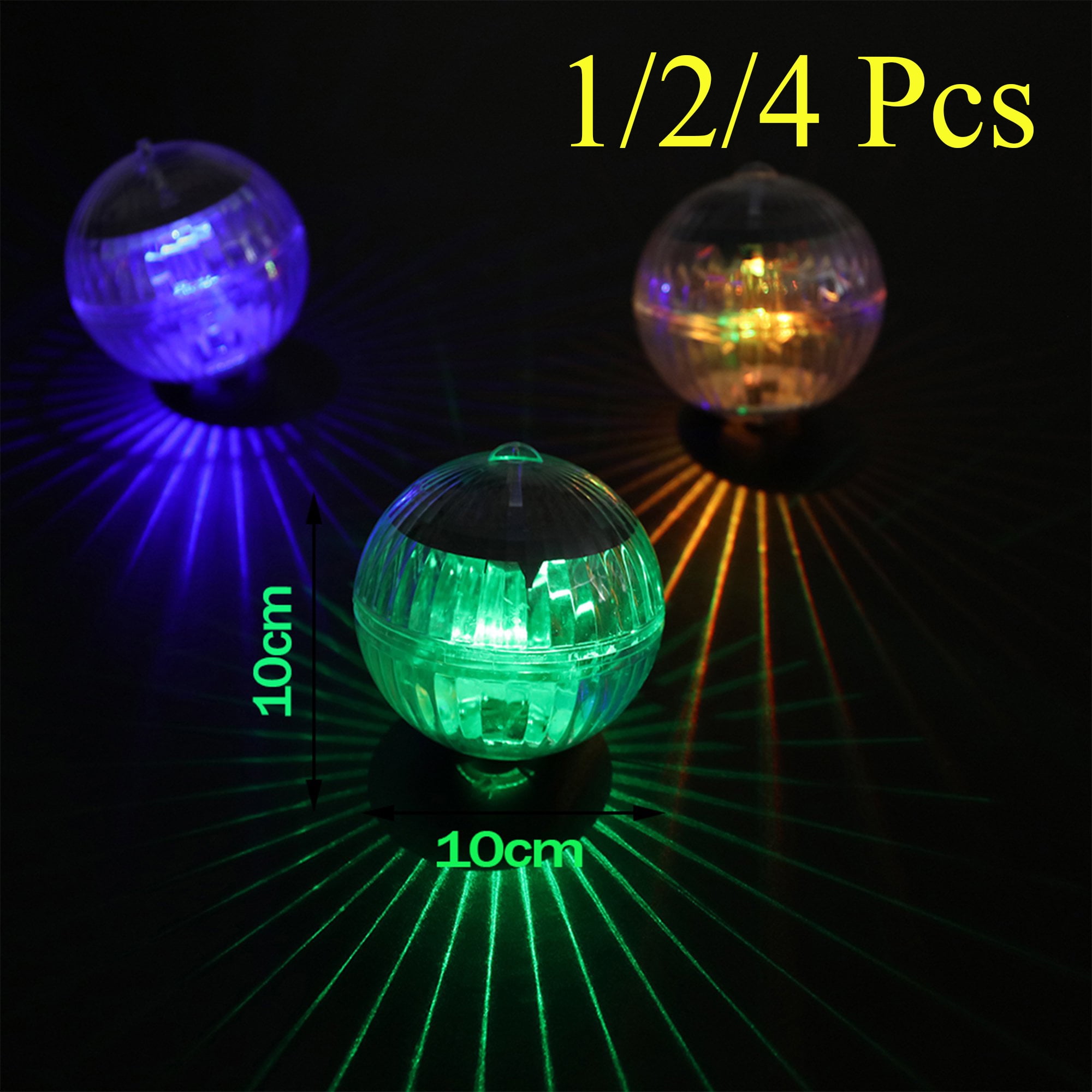 FOCUSSEXY 1/2/4 Pcs Floating Pool Lights Led Glow Pool Ball Lights IP44 ...