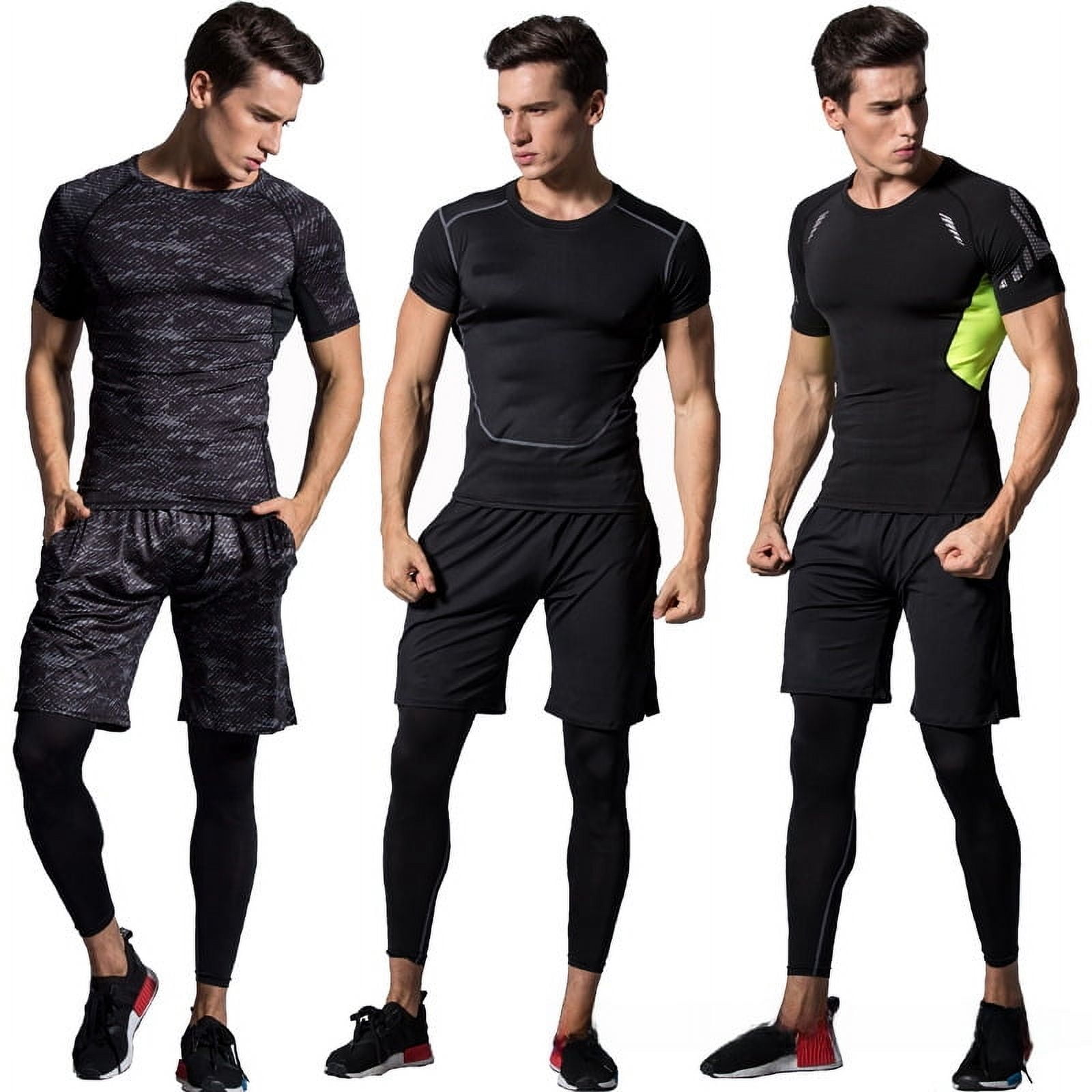 Traje de fitness para hombre, ropa deportiva para correr, mallas de ...