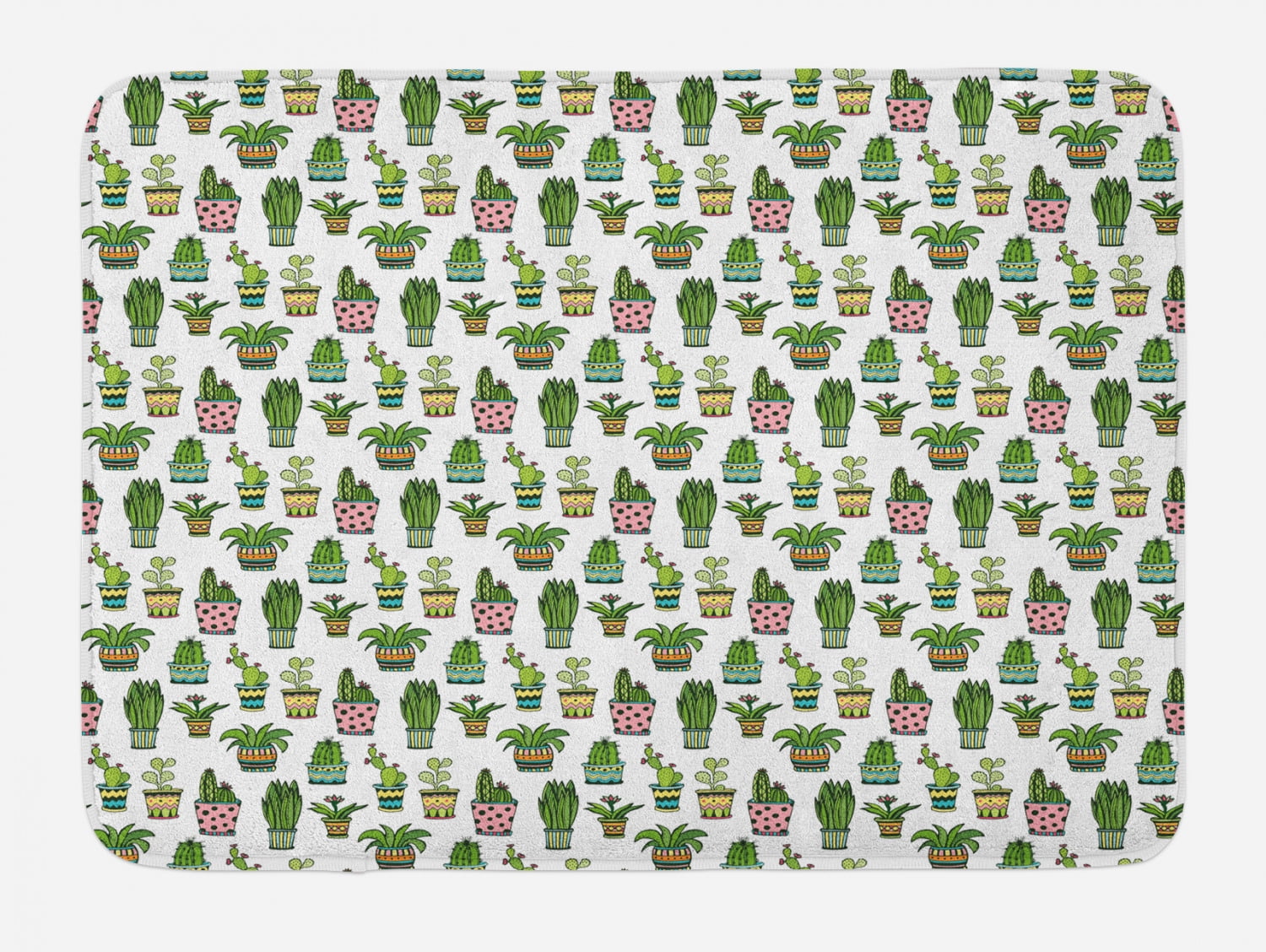 Cactus Bath Mat, Colorful Pretty Succulent Houseplants and Cactus ...