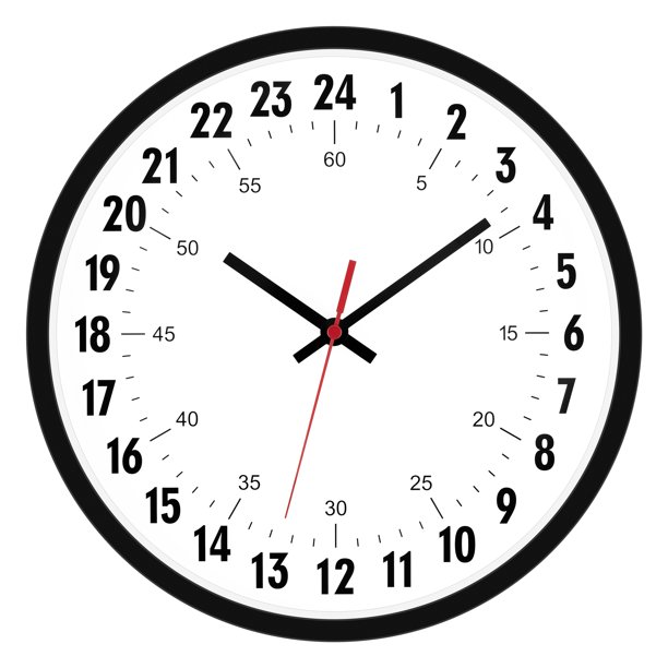12 Inch Classic 24-Hour Wall Clock for Classroom Office Home Military ...