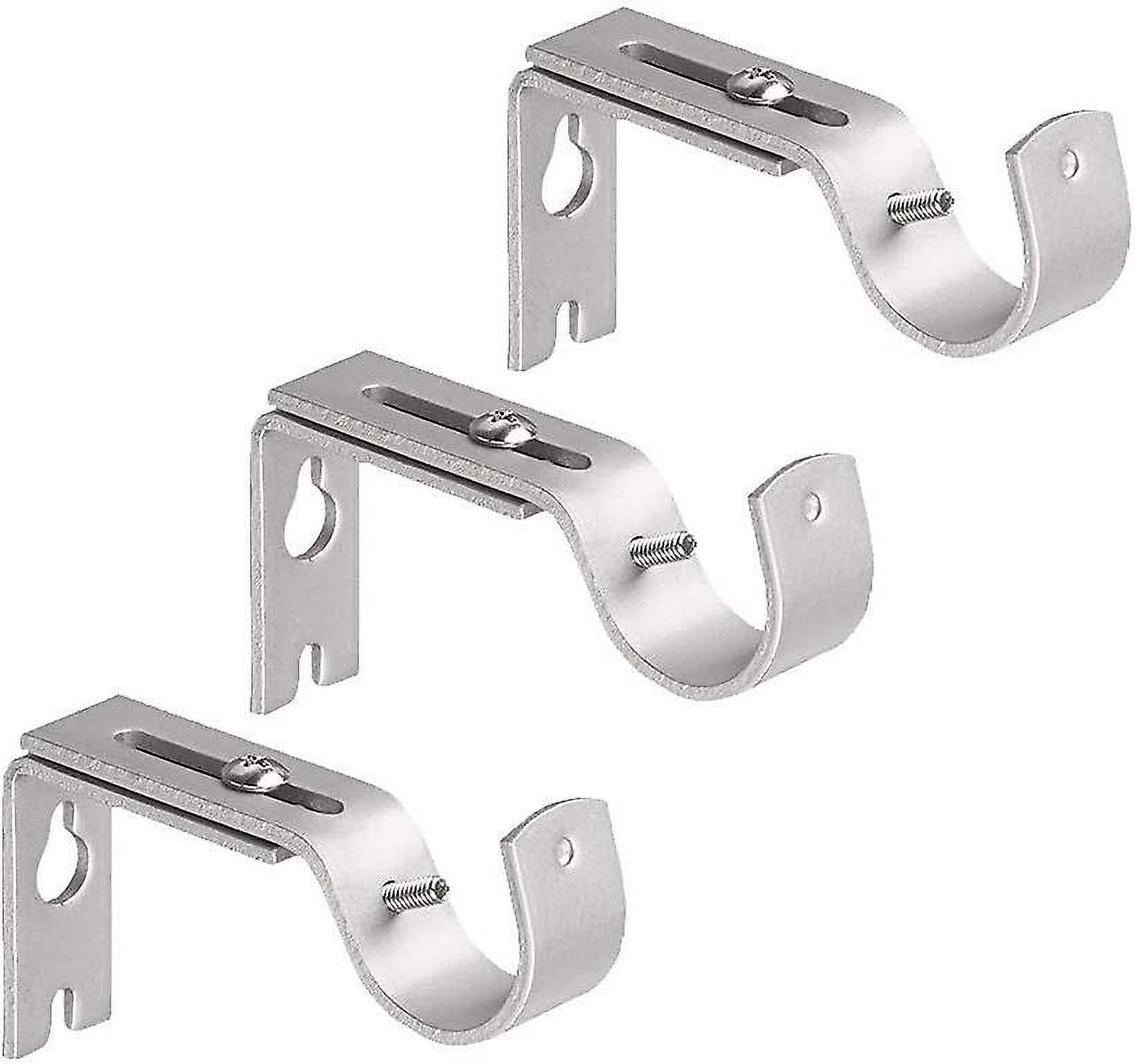 Adjustable Curtain Rod Support Bracket, Satin Nickel, 3 Pack. - Walmart.ca