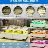 Uforic LED Coffee Table, Modern Center Tables with Storage for Living ...