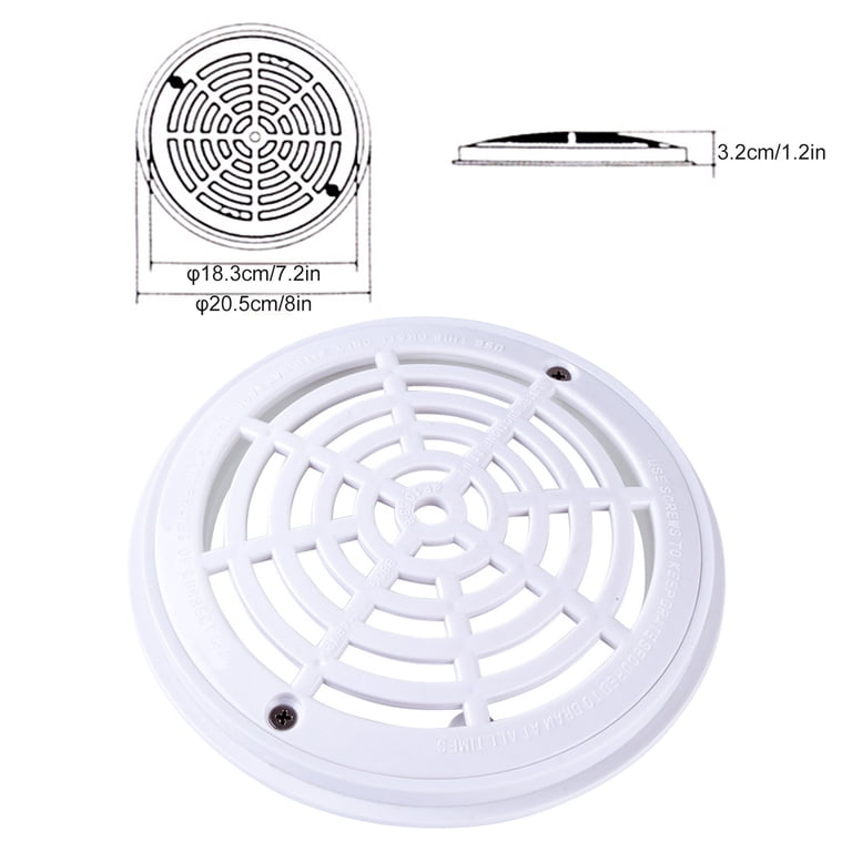 Pool Drain Covers For Inground Pools Main Drain Cover, Diameter 8 Inch ...
