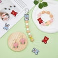 16Pcs 2 Colors Silicone Beads Flat Bear Spacer Beads Cartoon Animal ...