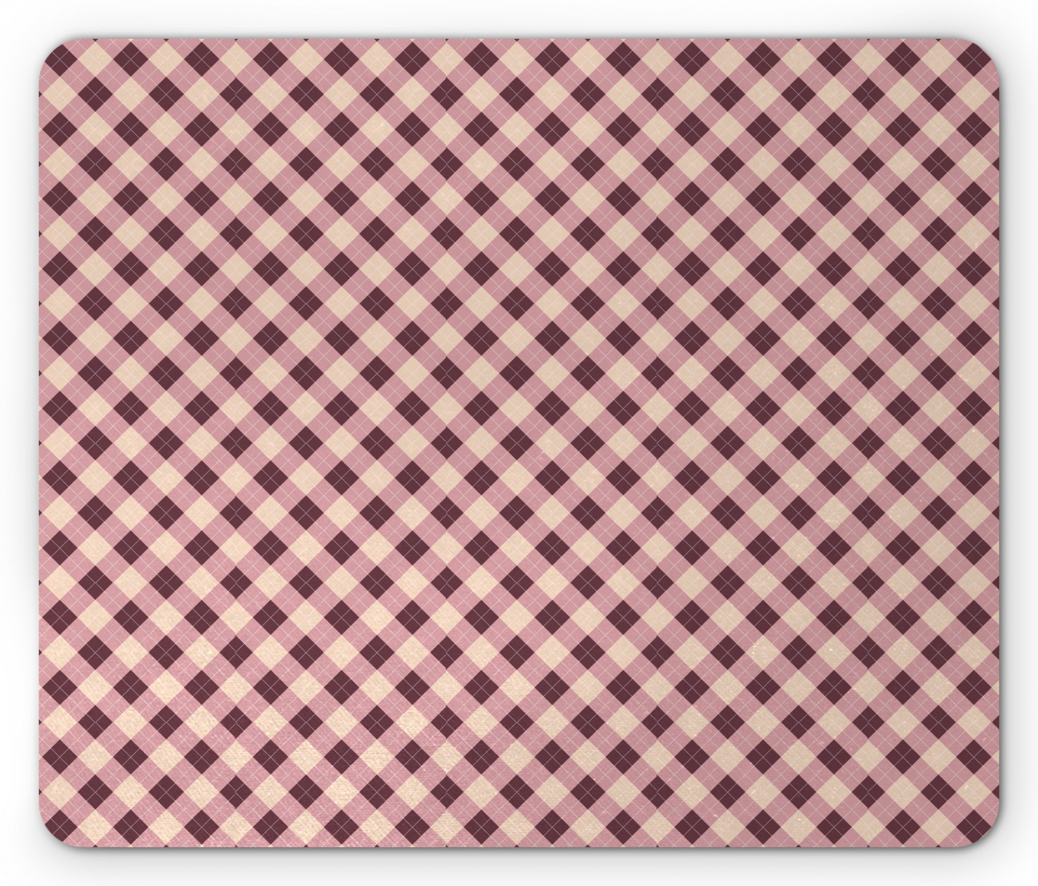 Brown Plaid Mouse Pad, Diamond Shaped Plaid Design with Dotted Streaks ...