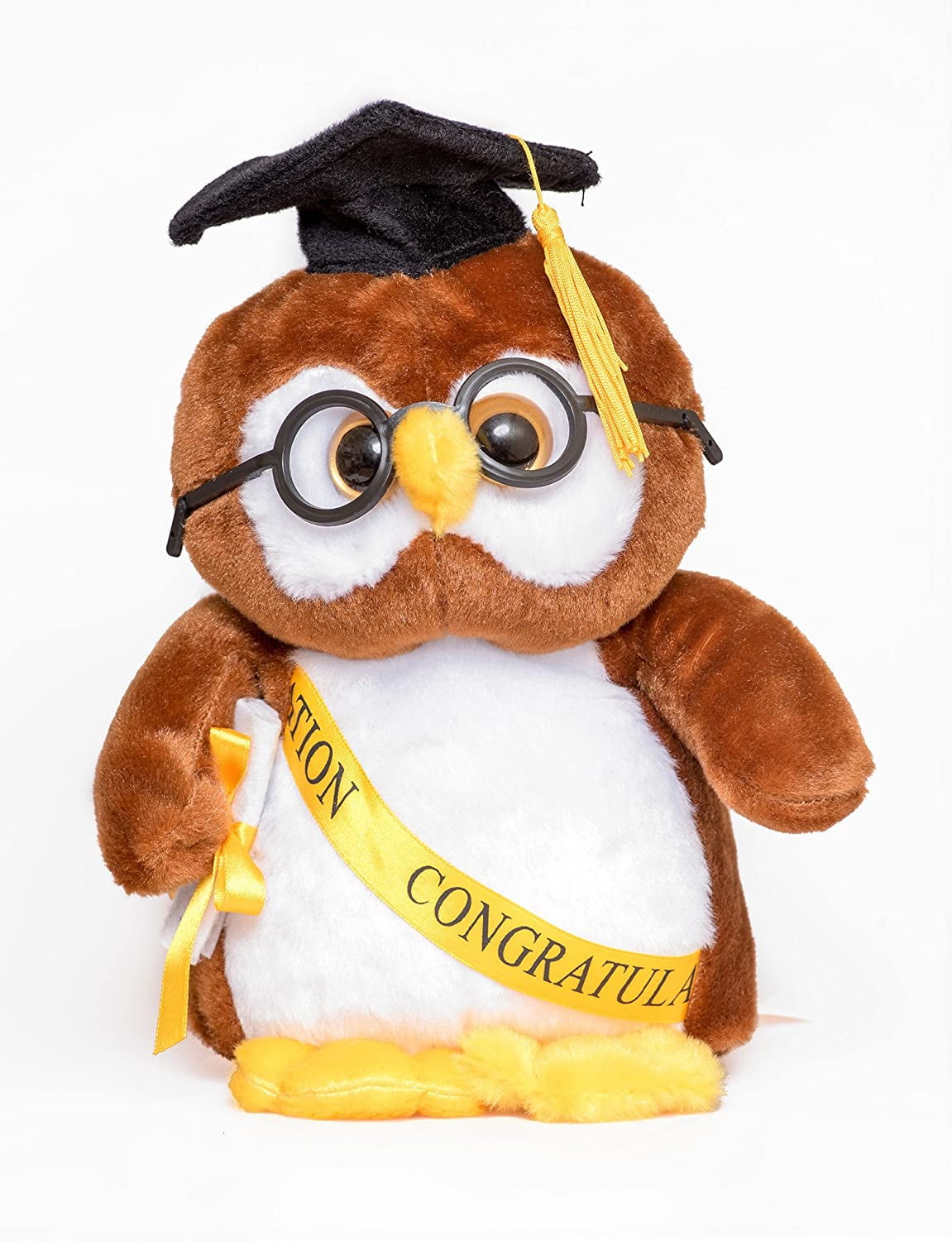 10" Brown Owl Graduation Commencement Plush with Cap and Diploma in ...