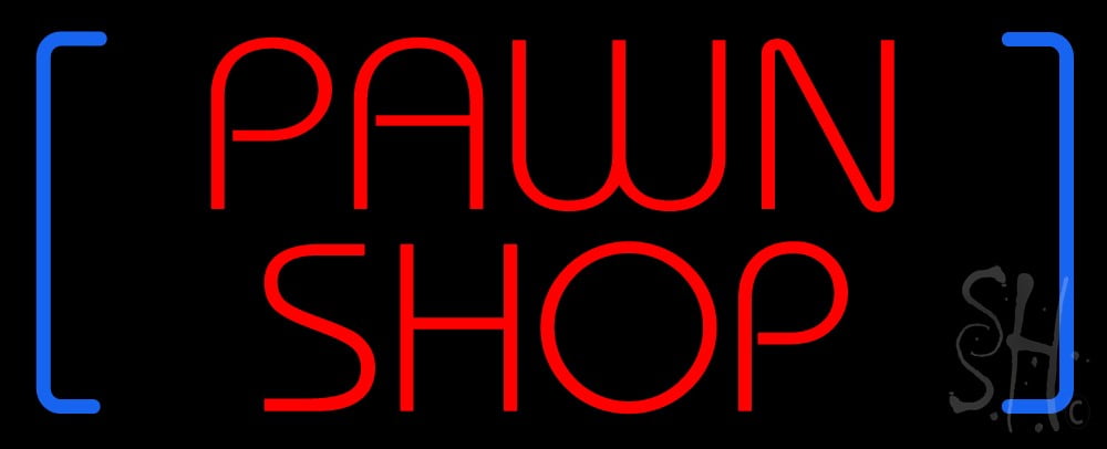 Red Pawn Shop LED Neon Sign 10 x 24 - inches, Black Square Cut Acrylic ...