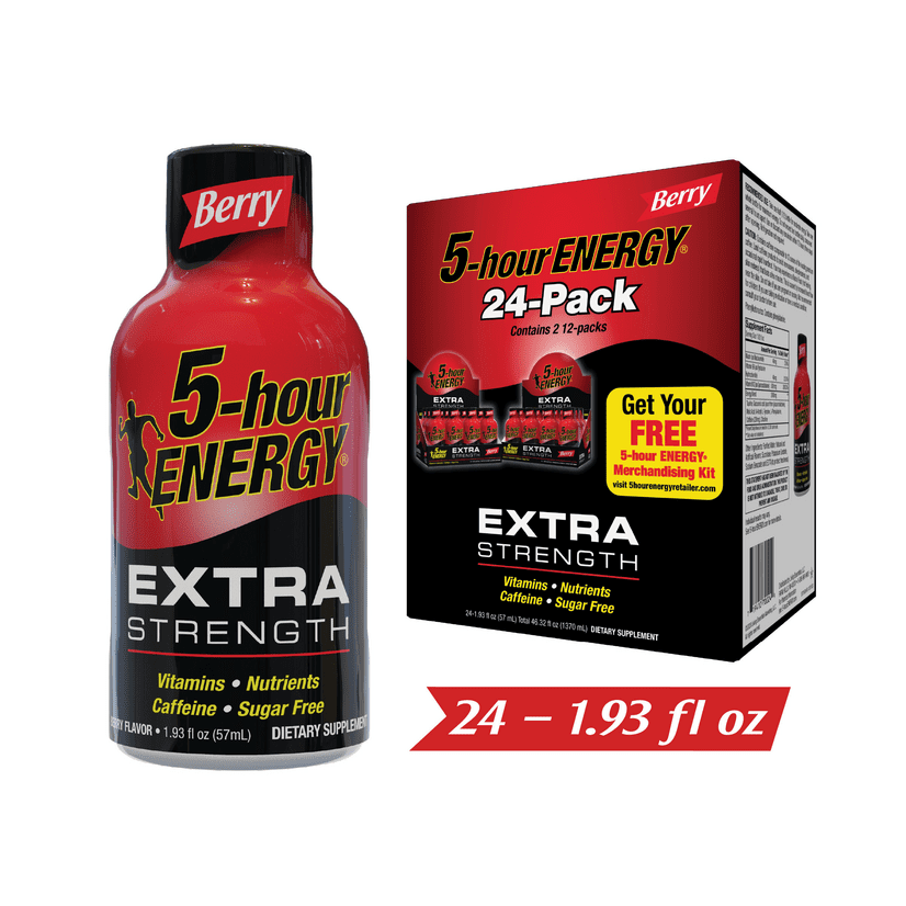 5-hour ENERGY® Shot, Extra Strength, Berry, 1.93 oz, 24 Count - Walmart ...