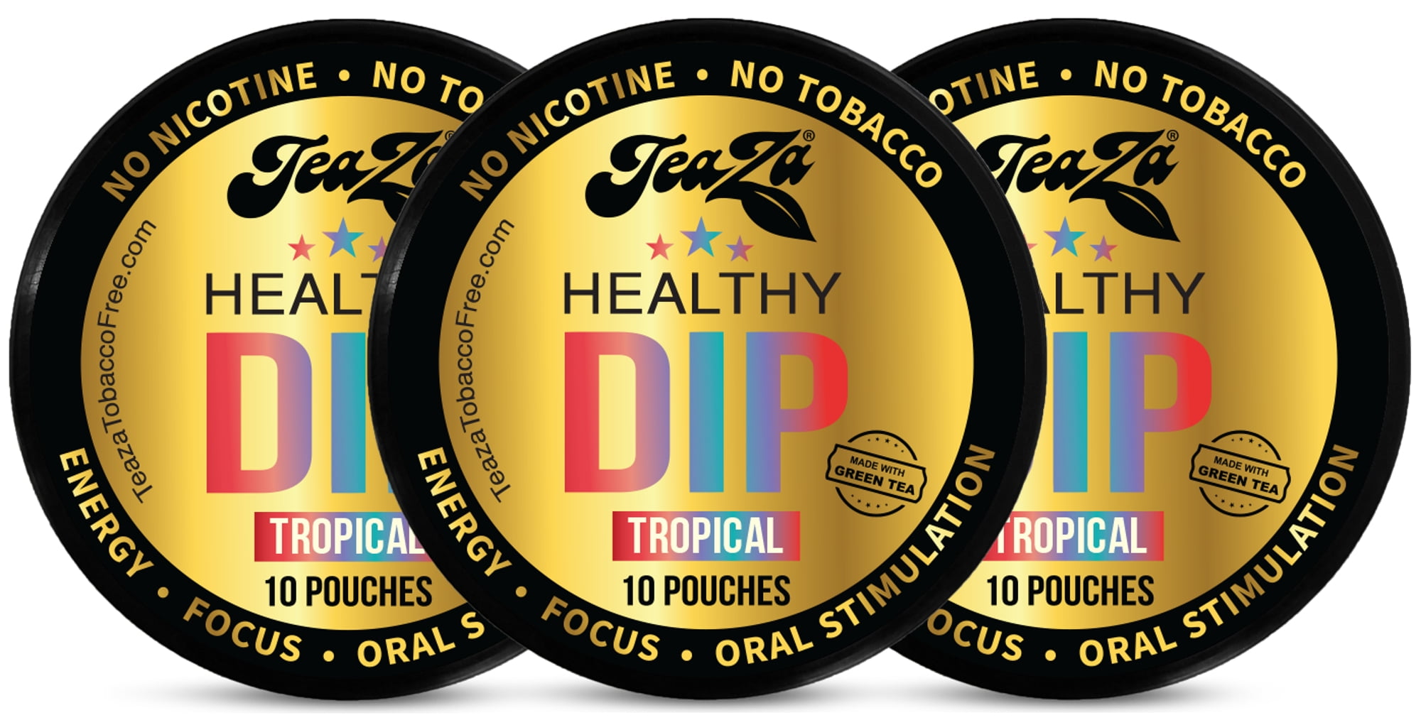 Teaza Herbal Energy Pouches Tropical Puck 3 Cans - Walmart.com