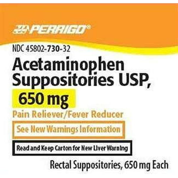 Perrigo Acetaminophen Rectal Suppositories, 650mg, 12 CT - Walmart.com ...