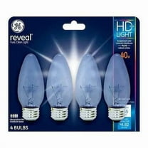 GE 40-Watt Dimmable B13 Decorative Clear Bulb 4-Pack, Incandescent ...