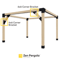 Pergola Corner Brace Brackets for 6x6 Wood Posts (45 Degree Angled ...