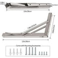 Folding Shelf Brackets 12", Max Load: 330lb Heavy Duty Stainless Steel ...