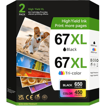 CMYi 67XL Combo Pack of 5 Ink Cartridges compatible for HP 67XL ...