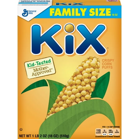 (2 Pack) Kix Breakfast Cereal, Crispy Corn Puffs Cereal, 18 oz As low ...