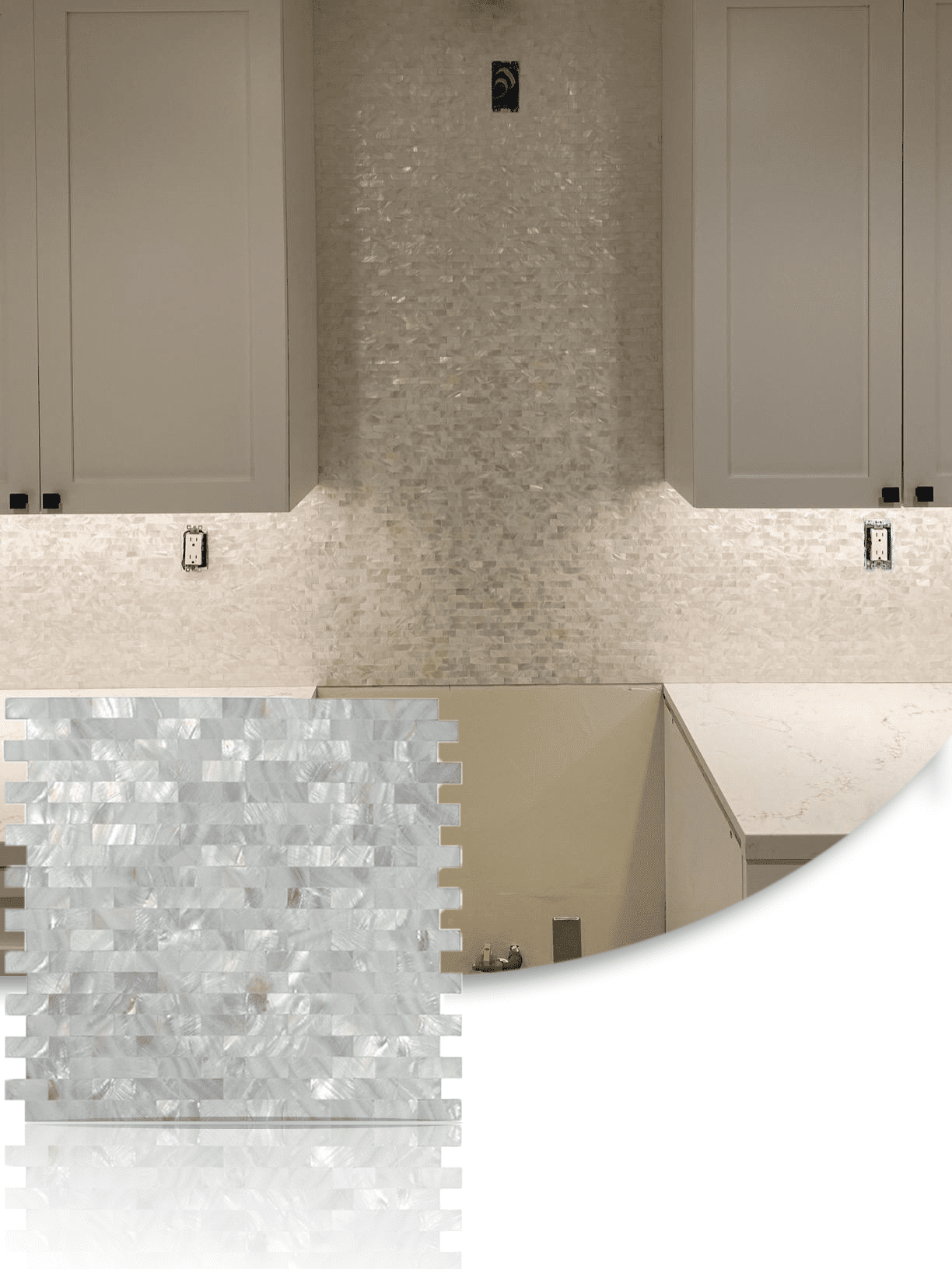 Art3d 10 Pieces 12" x12" Mother of Pearl Shell Mosaic Tile for Kitchen ...