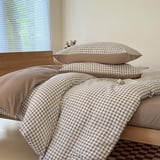 NSNLGSGC Checkered Microfiber Soft Duvet Cover Set, Twin, 2-Piece ...