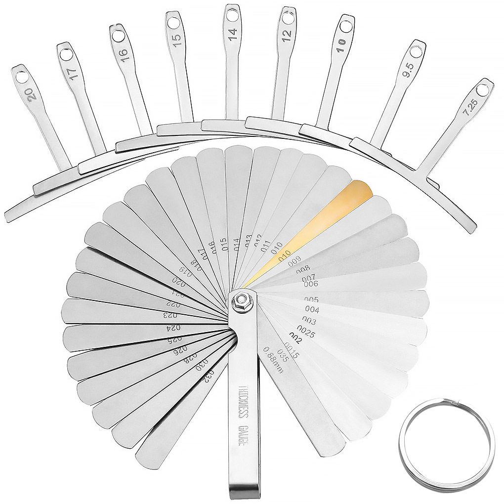 Dido 9Pcs Understring Radius Gauge 32 Sheets Feeler Gauge Dual Marked ...
