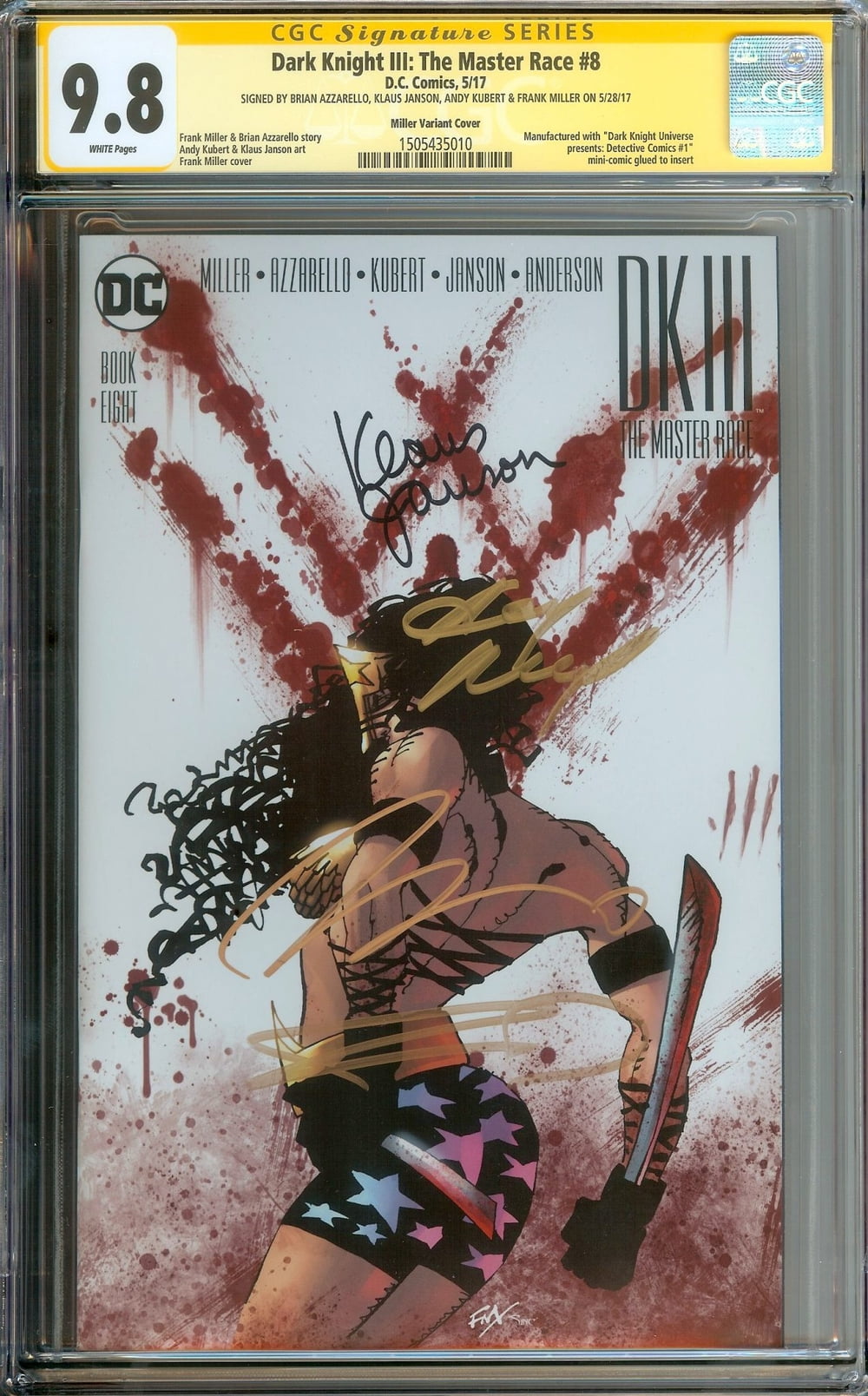 Dark Knight III: The Master Race #8 - CGC 9.8 Comic Book - Walmart.com