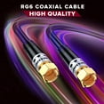 Coaxial Cable RG6, 3 ft, F-Type Connector CL3 Triple Shielded Coax ...