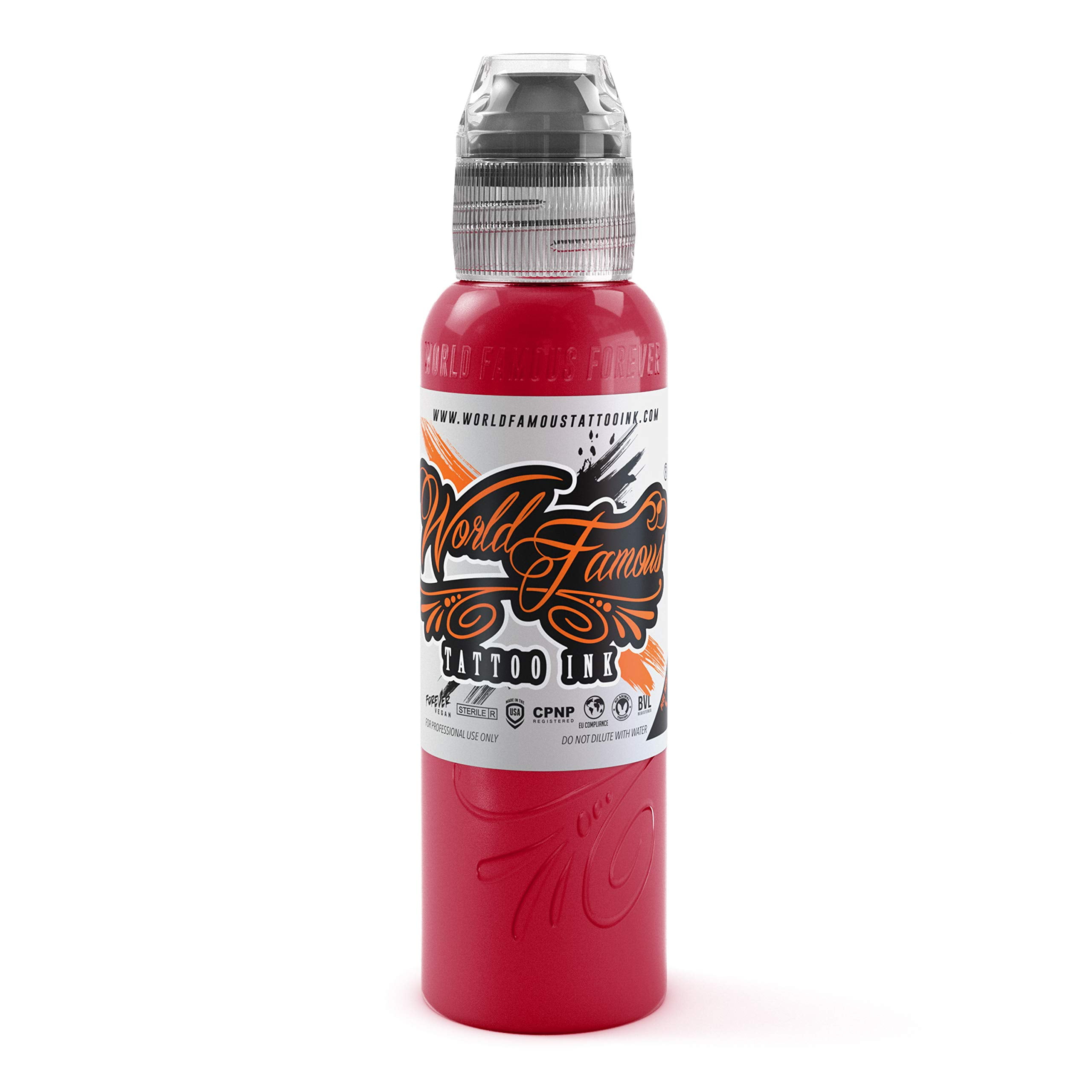 Tinta de Tatuaje Vegana Profesional Roja 30 ml World Famous Tattoo Ink ...