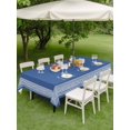 Dark Blue Abstract Art Rectangle Outdoor Tablecloth with Umbrella Hole ...