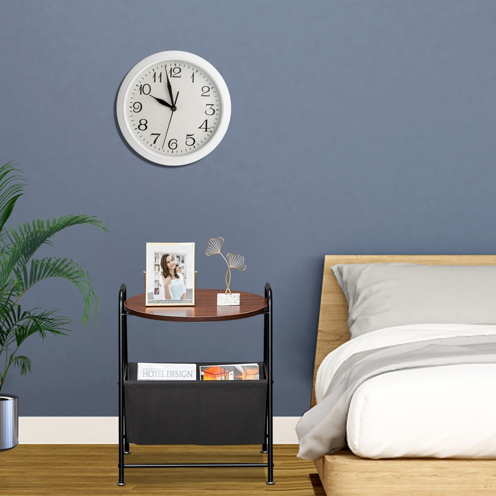 Cfowner Wood Color Two-Layer Side Table, Oxford PVC Waterproof Cloth ...