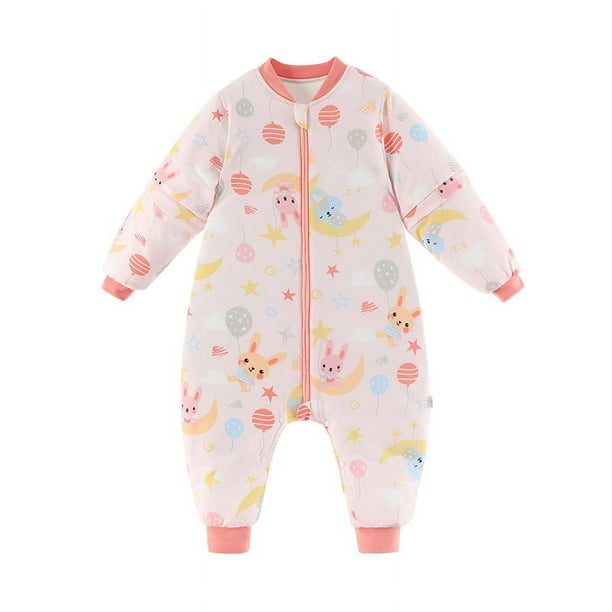 Neonatal thickened warm and kick - proof children's cotton pajamas ...