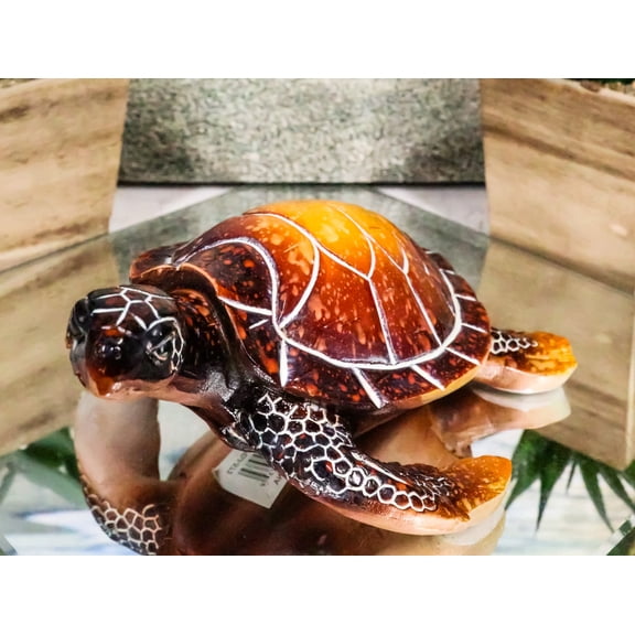 Ocean Marine Blue Giant Sea Turtle Swimming Over LED Light Coral Reef ...