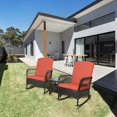 LEVELEVE 3pcs PE Wicker Patio Rockers & Glass Table Set for Outdoor ...