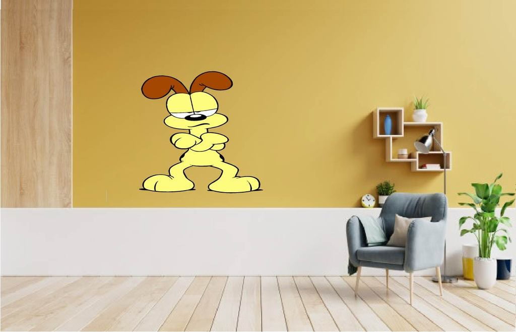 Garfield The Cat and Odie Raising Hand Cartoon Character Wall Art ...