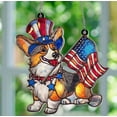 Acrylic Patriotic Corgi Pendant Star-Spangled Bow – Double-Sided Print ...