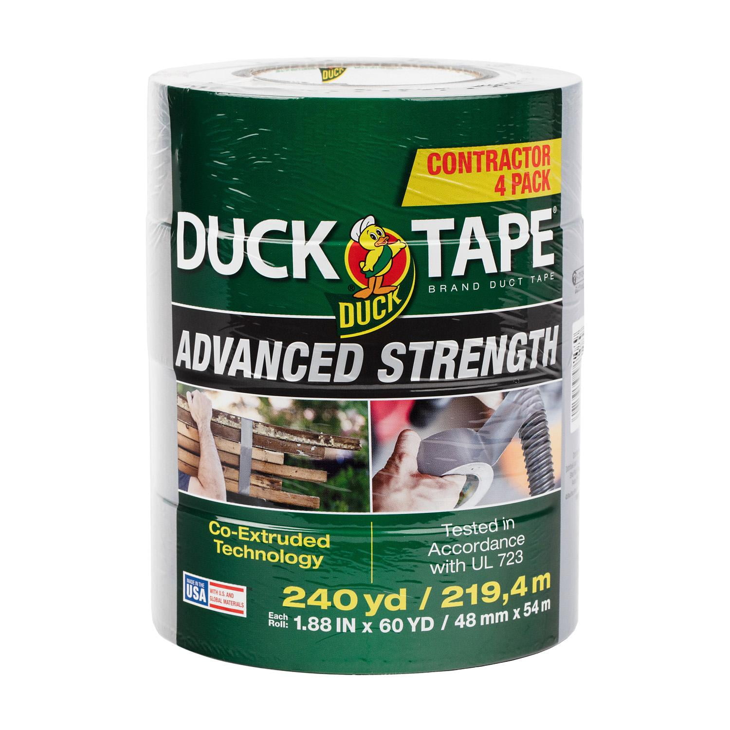 Advanced Strength Duck Tape - Silver, 4 Pack, 1.88 Inch x 60 Yard ...