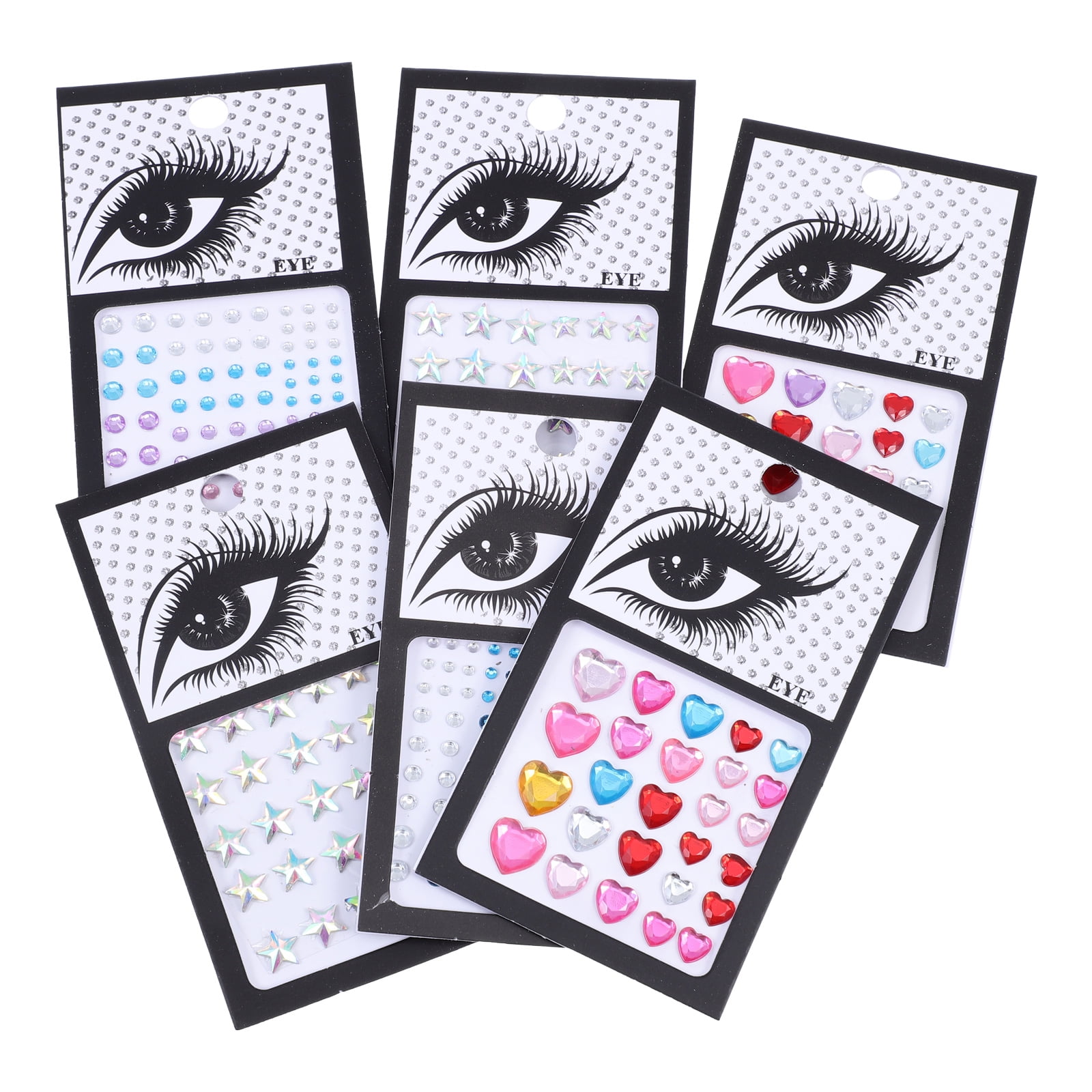 Click here for Hcyz 6 Sheets Face Stickers Heart Star Acrylic Gem... prices