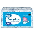 Great Value Everyday Soft Facial Tissues, 2 Flat Cartons, 160 Tissues per Flat, 2-Ply, Compare ...