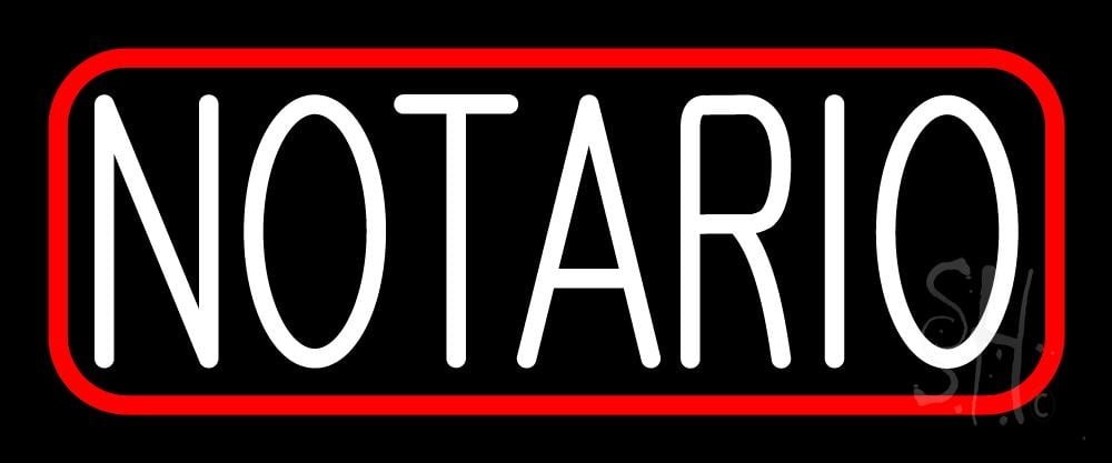 Notario LED Neon Sign 6 x 15 - inches, Black Square Cut Acrylic Backing ...