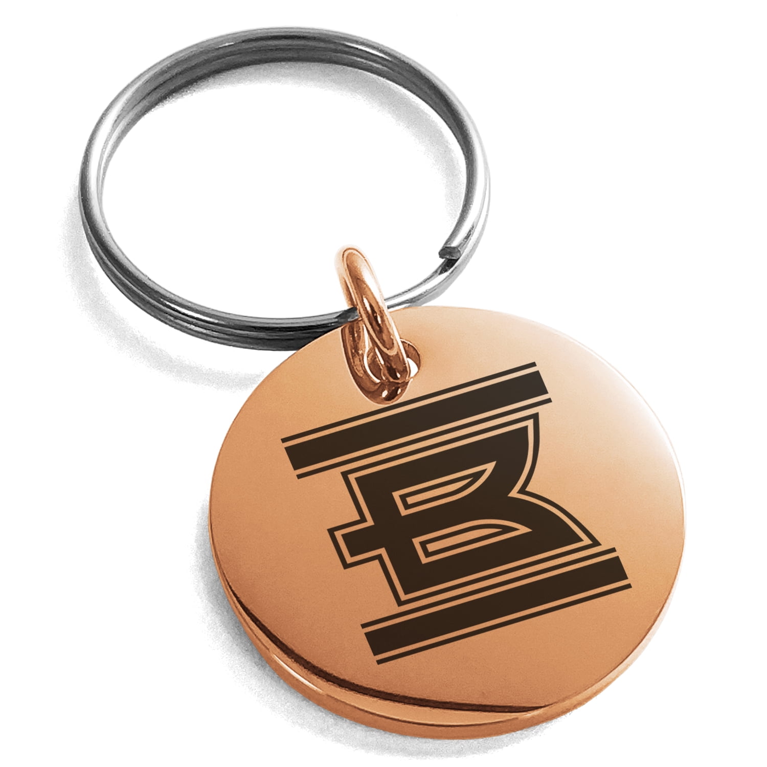 Stainless Steel Letter B Initial Empire Monogram Engraved Small ...