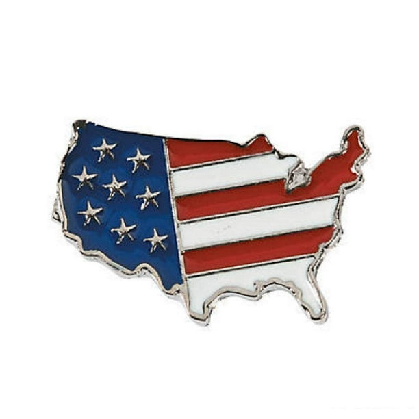 2 American Flag United States Map Pins - Walmart.com